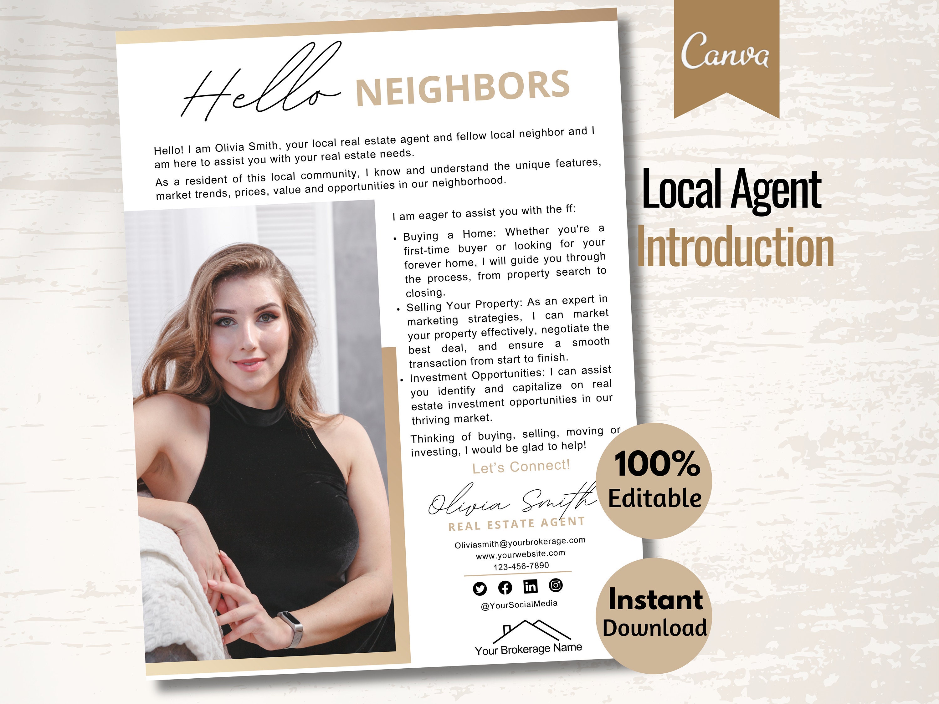 New Agent Introduction Letter, Hello Neighbor Letter, New Agent Flyer ...