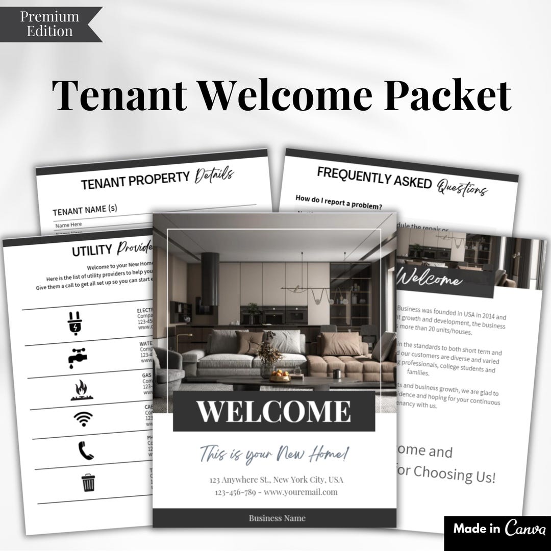 Real Estate Tenant Welcome Package, Tenant Welcome Packet, Tenant ...