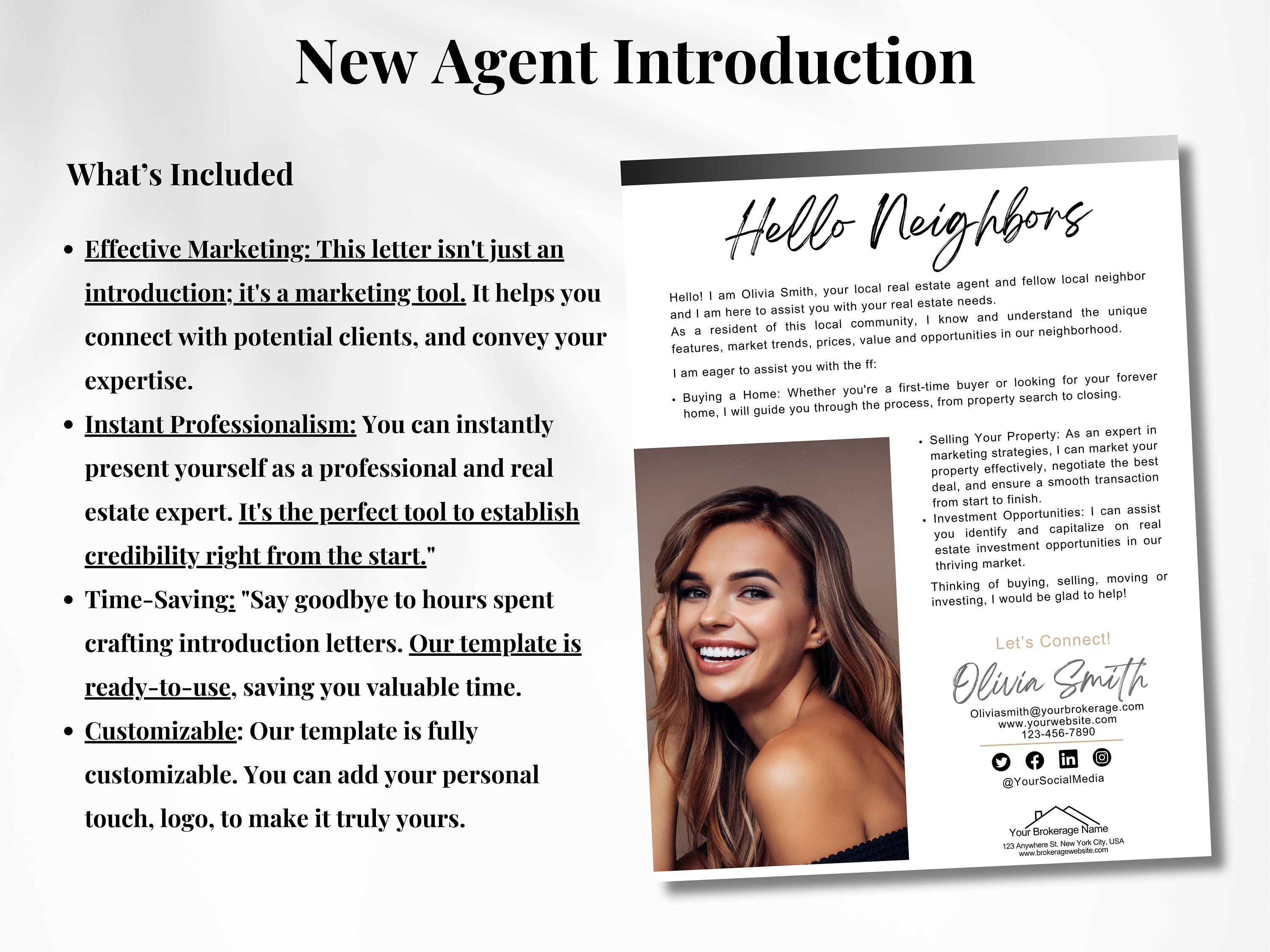 New Agent Introduction Letter, Hello Neighbor Letter, New Agent Flyer ...