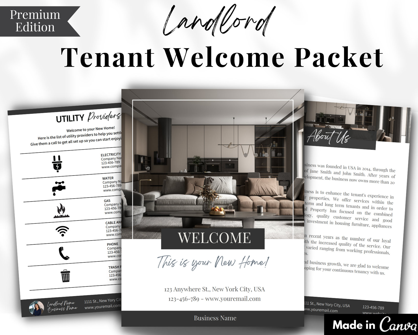 Real Estate Tenant Welcome Package Tenant Welcome Packet - Etsy