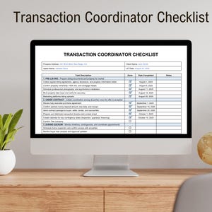 Transaction Coordinator Checklist, TC Task List, Closing Checklist ...