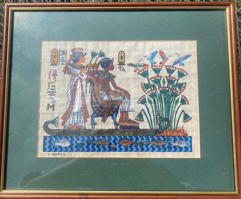 Original Egyptian Papyrus Painting, Titled 'nile Cruise', Signed and ...