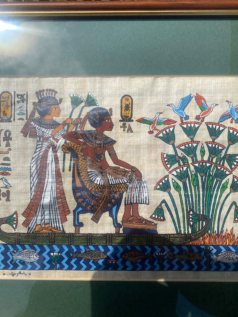 Original Egyptian Papyrus Painting, Titled 'nile Cruise', Signed and ...