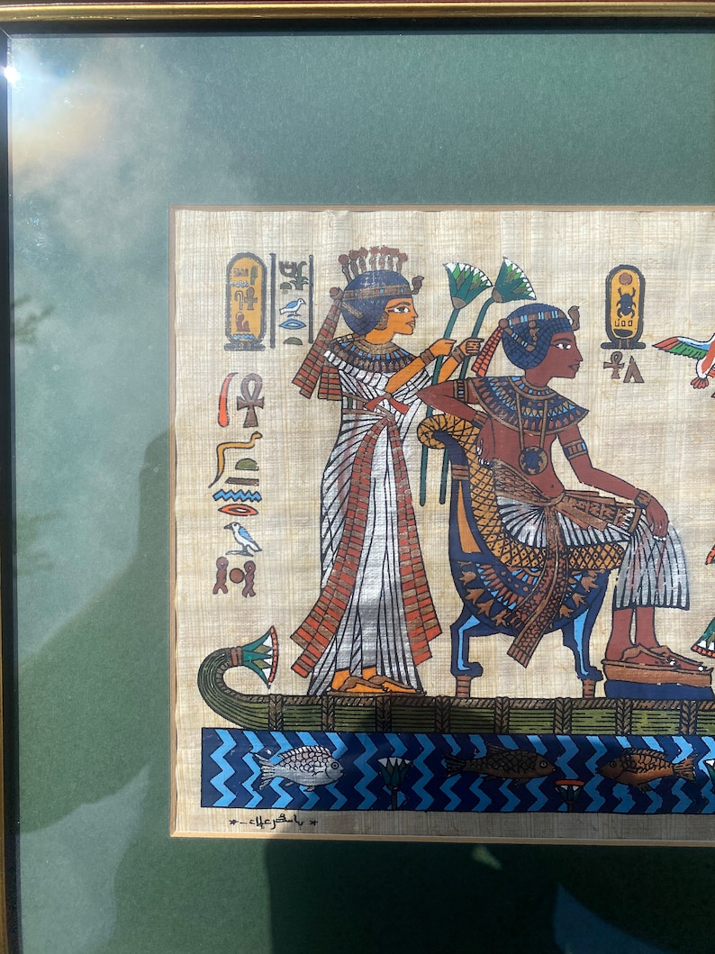 Original Egyptian Papyrus Painting, Titled 'nile Cruise', Signed and ...