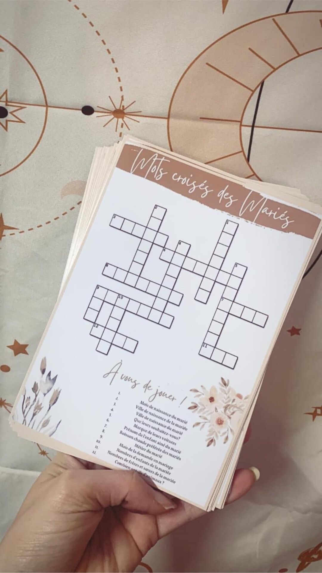 Mots Croisés Des Mariés Personnalisable Idée Cadeau Cadeaux - Etsy