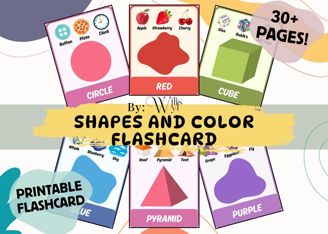 Shapes and Colors Flash Cards for Kids – Learn Shapes & Color Names ...