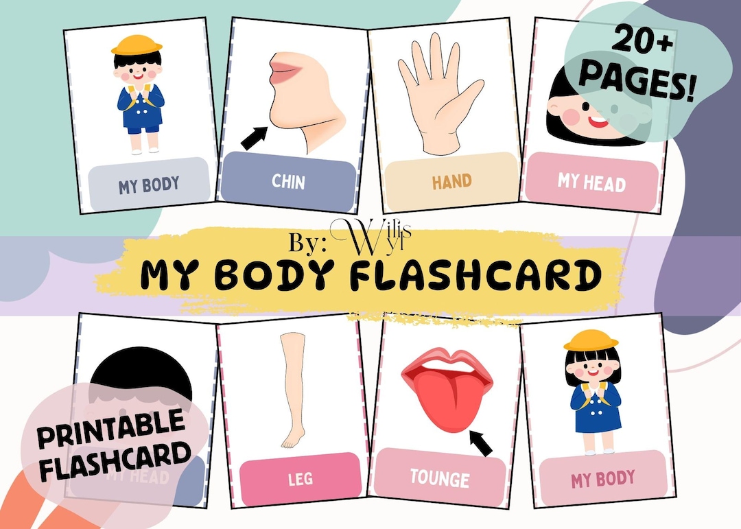 My Body Flash Cards for Kids – Learn Body Parts Printable – Educational ...