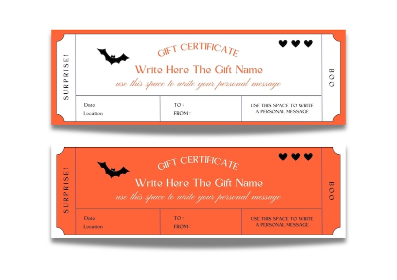 Halloween Coupon Editable Gift | Voucher Gift Certificate | Template ...