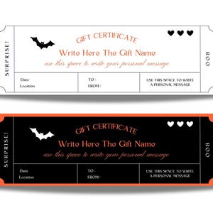 Halloween Coupon Editable Gift | Voucher Gift Certificate | Template ...