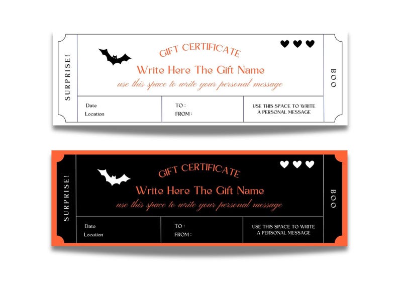 Halloween Coupon Editable Gift | Voucher Gift Certificate | Template ...