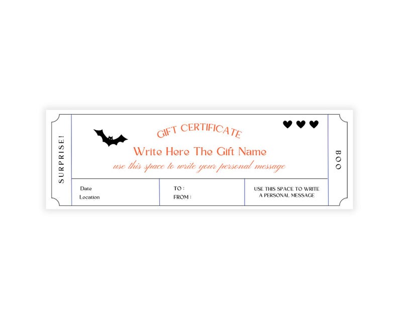 Halloween Coupon Editable Gift | Voucher Gift Certificate | Template ...