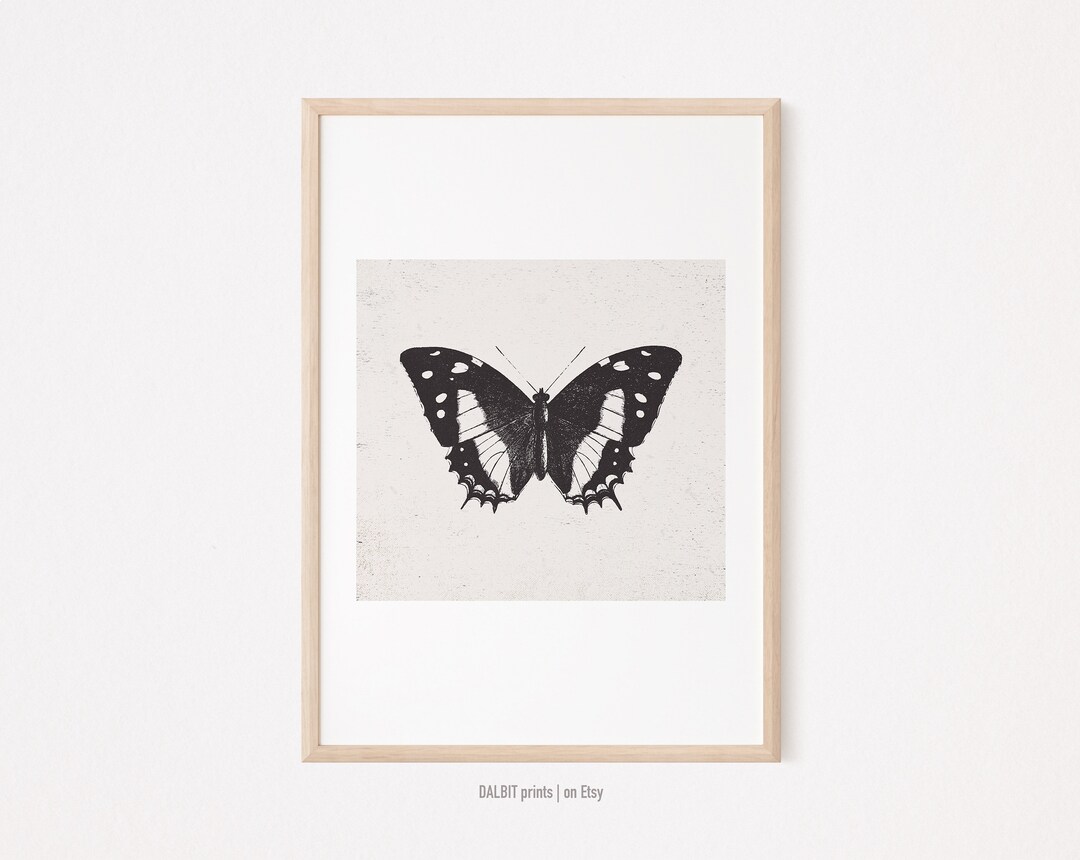 Black Butterfly Wall Art, Vintage Butterfly Printable Wall Art, Vintage ...