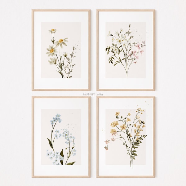 Watercolor Wildflower Wall Art, Wildflower Set of 2 Prints, Watercolor ...