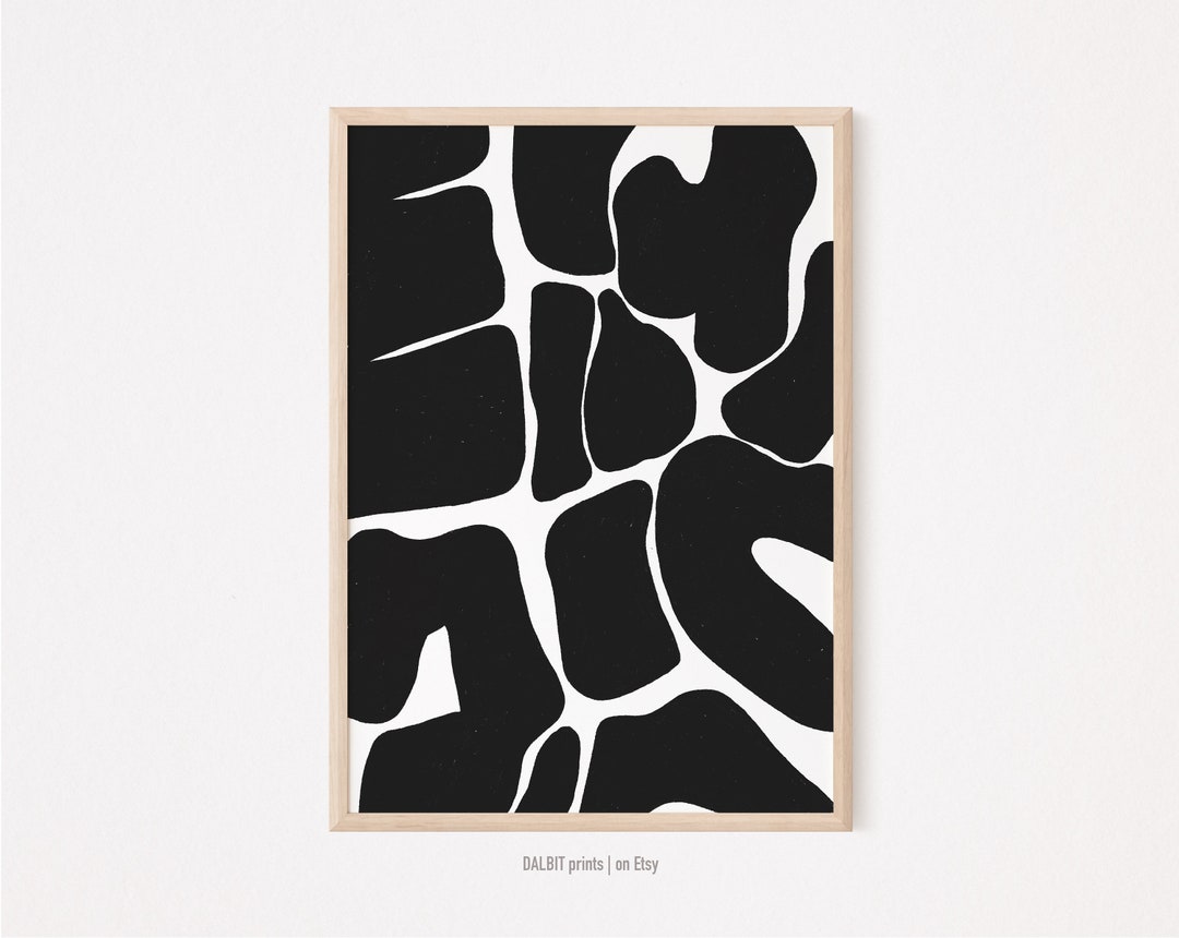 Black Minimal Prints, Minimal Abstract Wall Art, Minimal Abstract Print ...