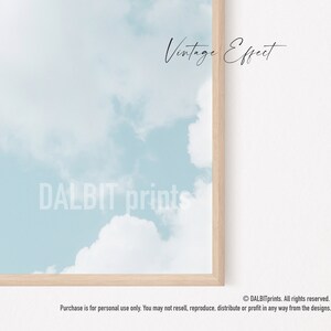 2piece Cloud Art Print, Blue Gallery Wall Art, Digital Clouds ...