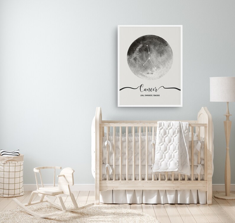 Cancer Star Sign, Star Map Wall Art, Personalized Gift, Zodiac Digital ...