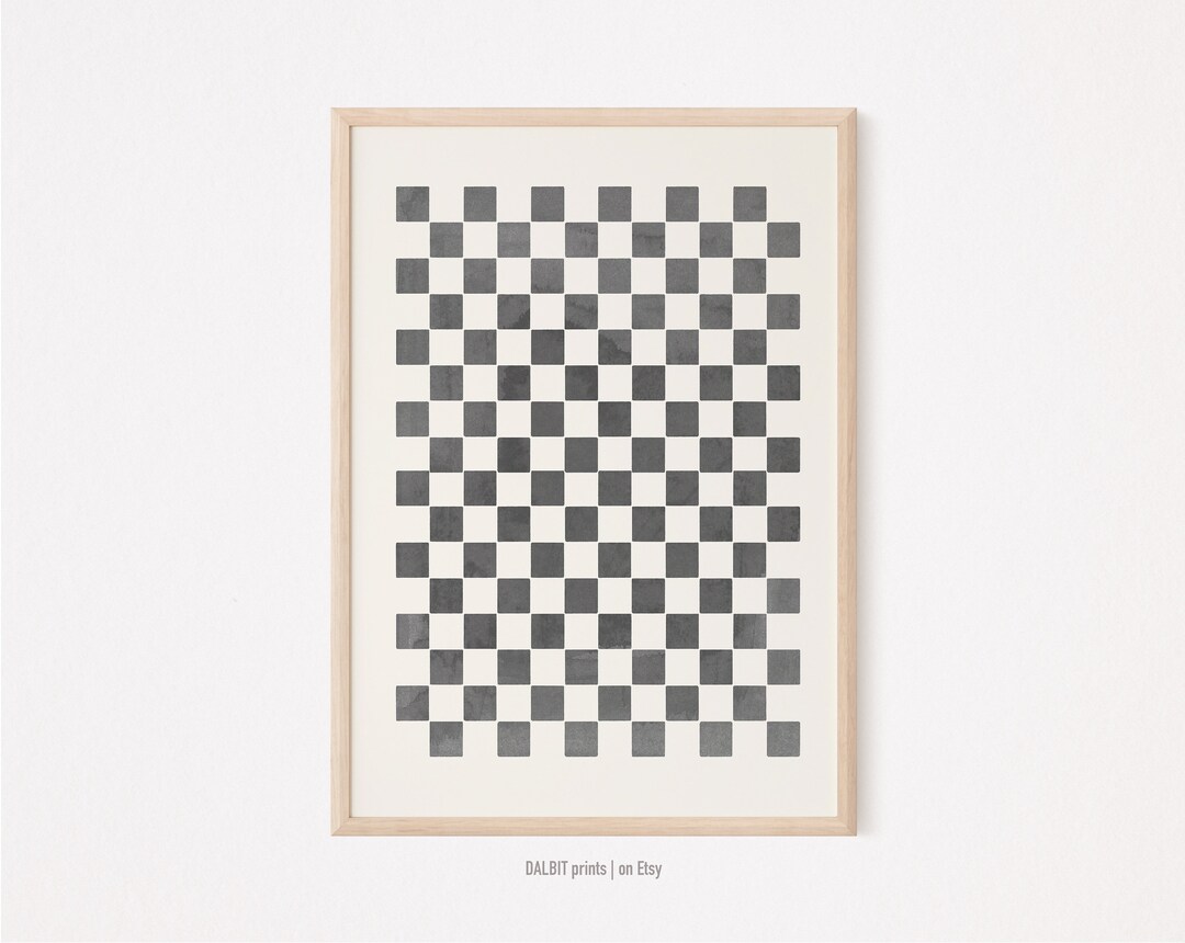 Y2k Checkered Wall Art, Retro Checkerboard Print, Retro Digital Print ...