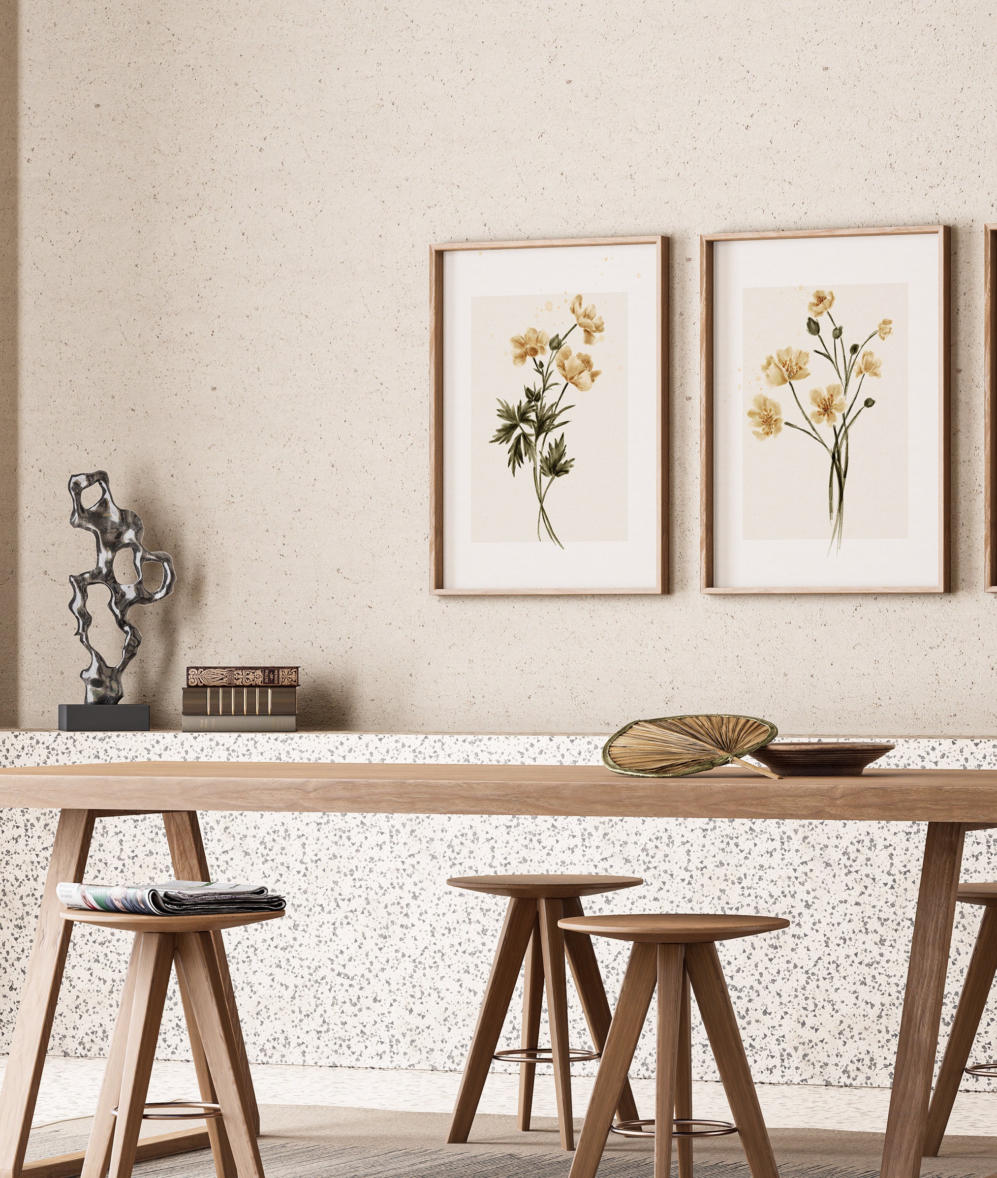 Yellow Nursery Wall Art, Wildflower Set of 2 Prints, Yellow Nursery ...