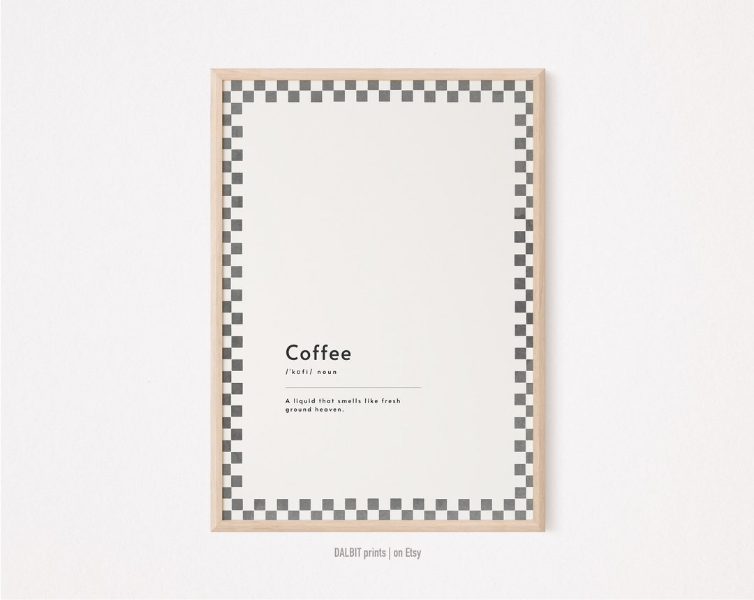 Coffee Definition Printable, Coffee Definition Print, Kitchen Wall Art ...