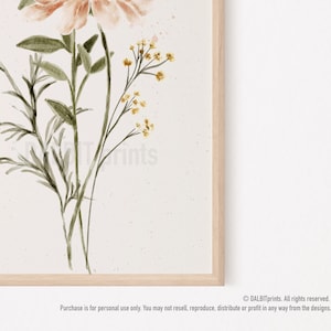 Watercolor Wildflower Wall Art, Wildflower Set of 6 Wall Art, Wild ...