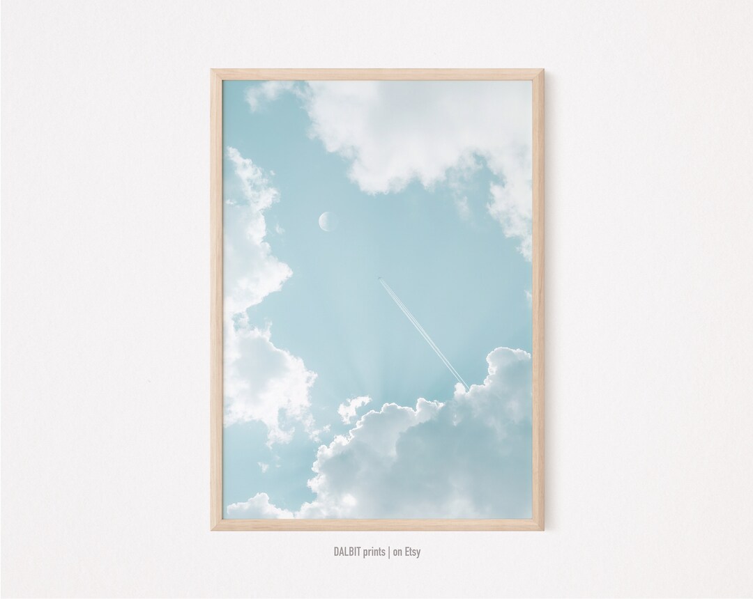Blue Art Print, Blue Digital Download, Minimalist Wall Decor, Blue ...