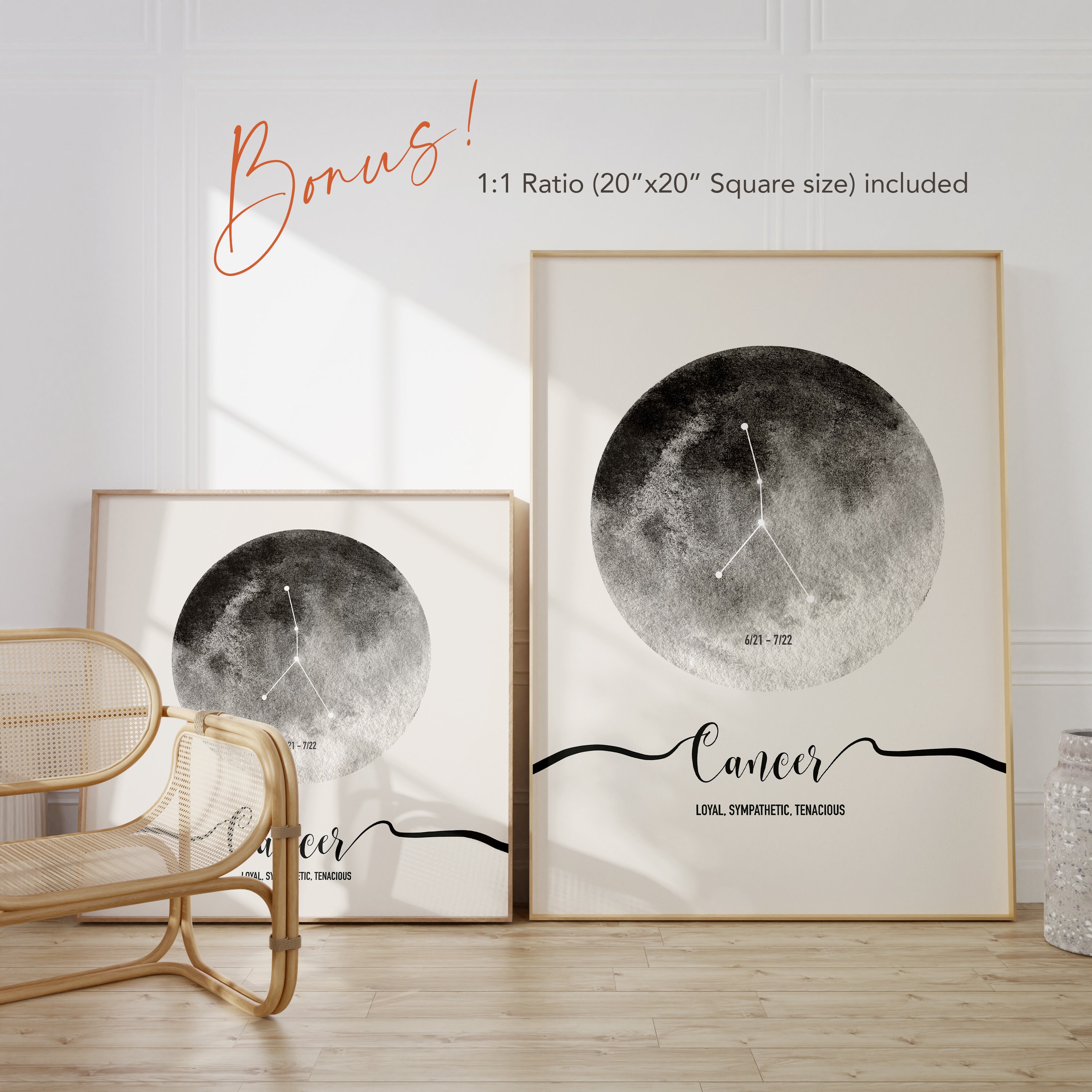 Cancer Star Sign, Star Map Wall Art, Personalized Gift, Zodiac Digital ...
