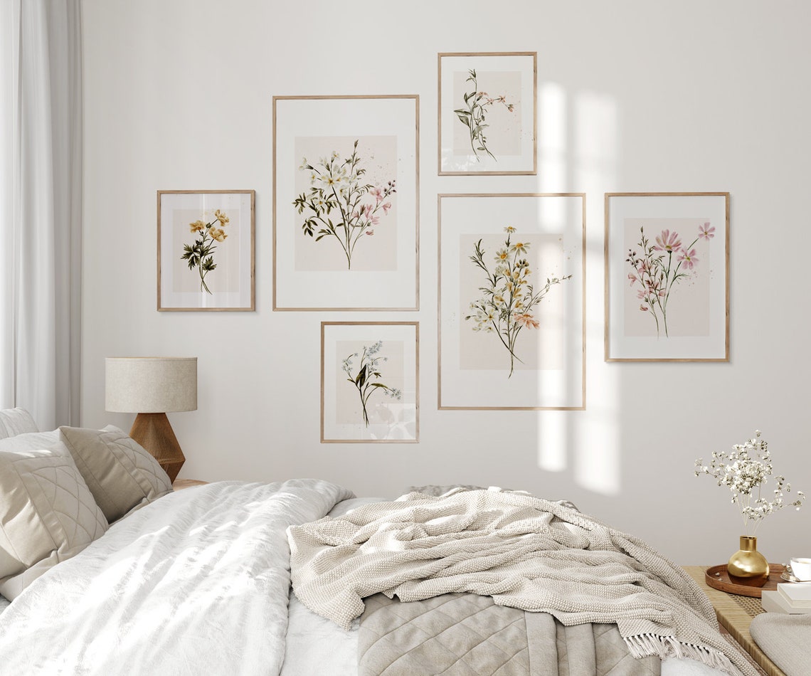 Watercolor Floral 6piece Art Prints, Watercolor Art Prints, Floral Art ...