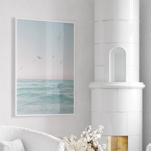 Pastel Ocean Wall Art, Beach Print, Beach Wall Decor, Pastel Sunset ...