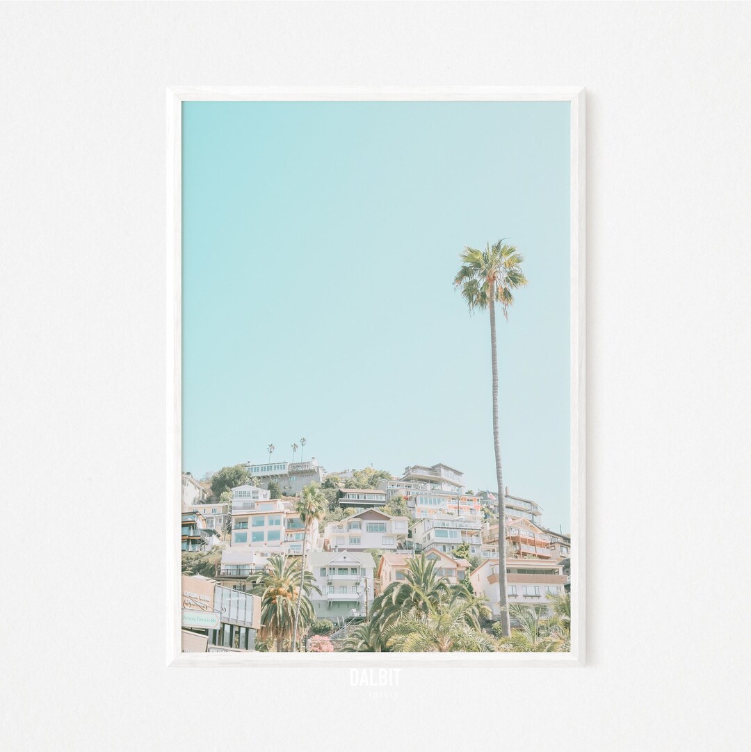 Tropical Travel Poster Palm Tree Printable Art Minimalist - Etsy
