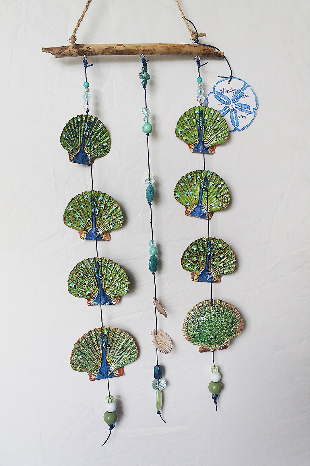 Peacock Parade Seashell Wind Chime - Etsy