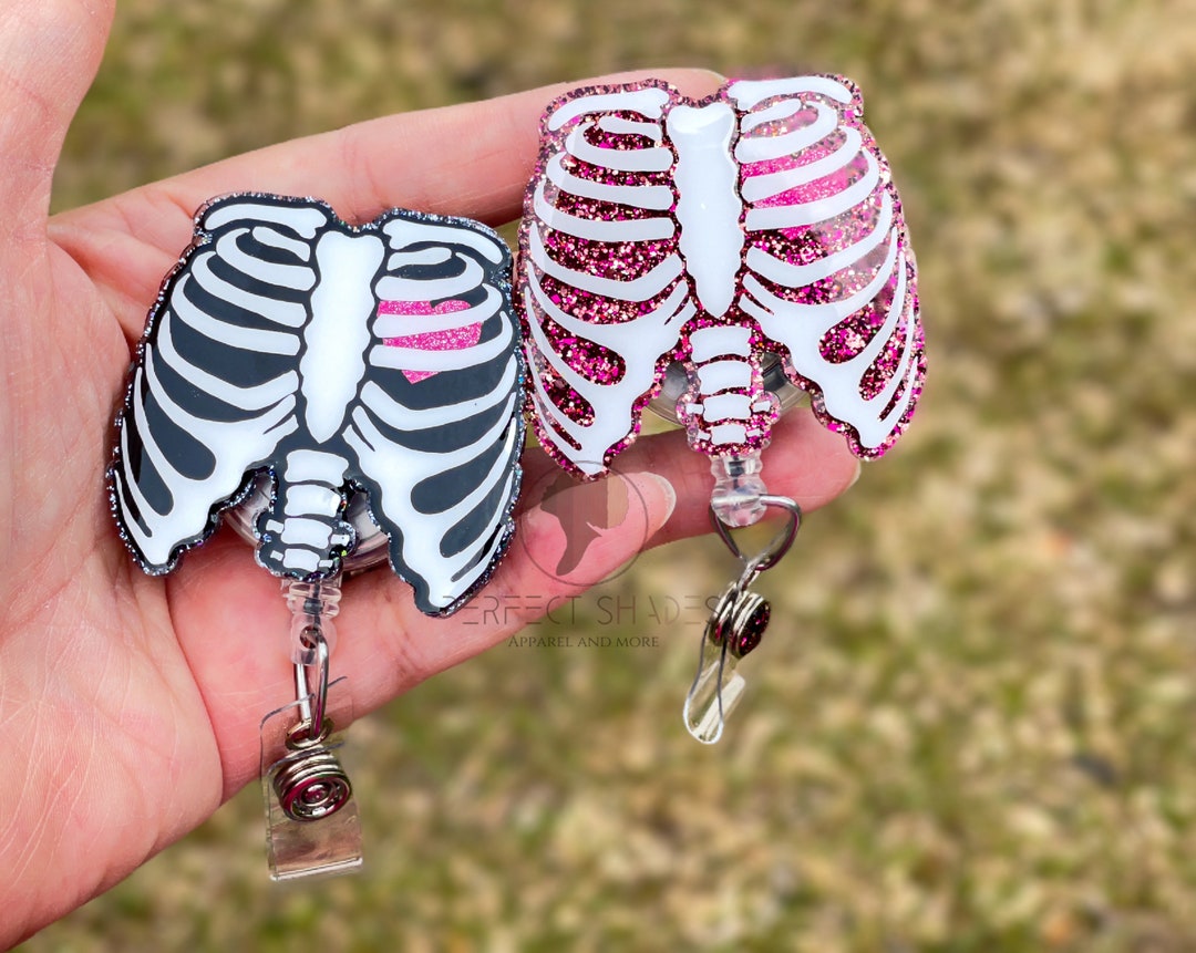 X Ray Badge Reel, Rib Cage Badge Reel, Radiology Badge, X Ray Tech ...