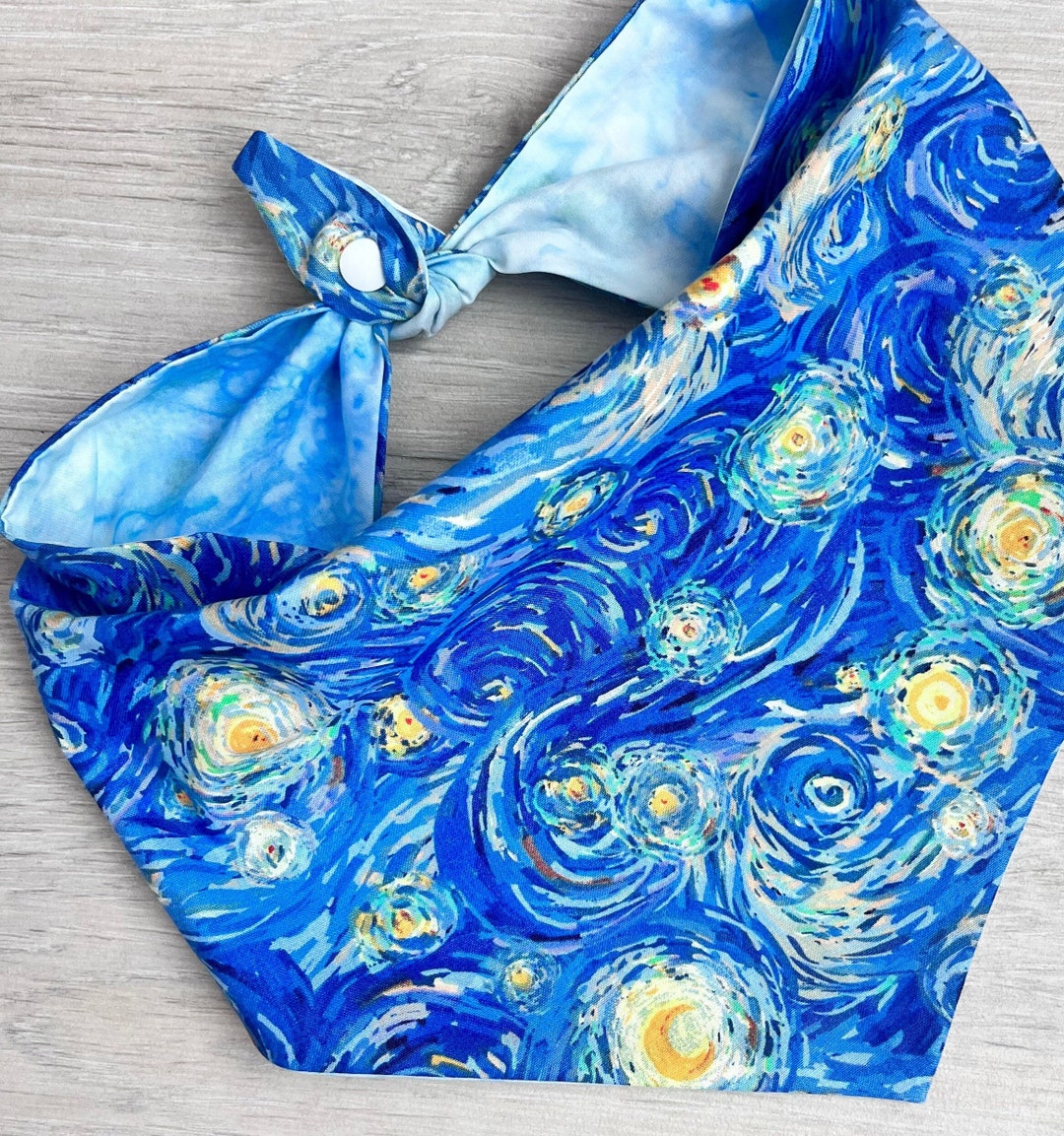 Starry Night Dog Bandana / Reversible Dog Neckerchief / Puppy, Cat ...