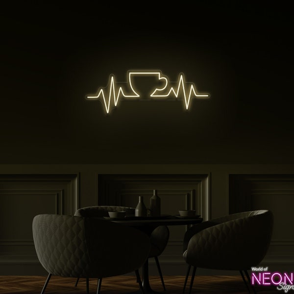 Coffee Heartbeat Neon Sign - Etsy
