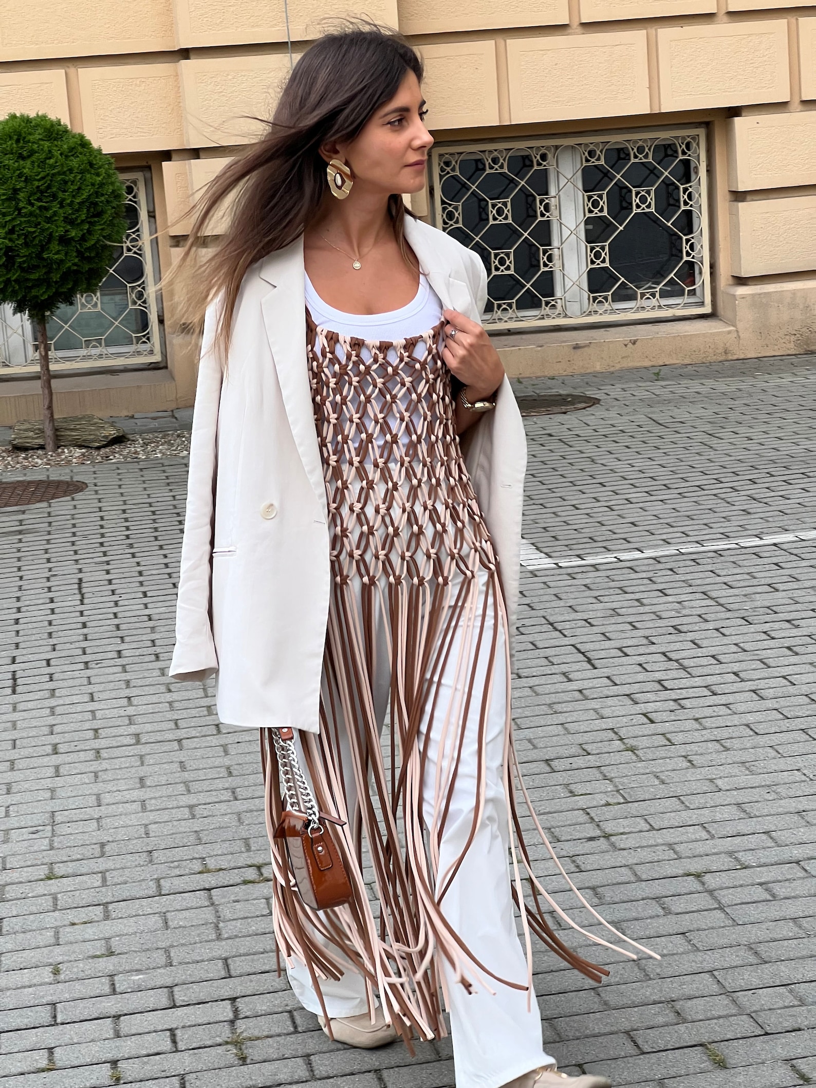 Fishnet Dress FRINGE DRESS MACRAME Dress Bohemian Dress Beach Coverup ...