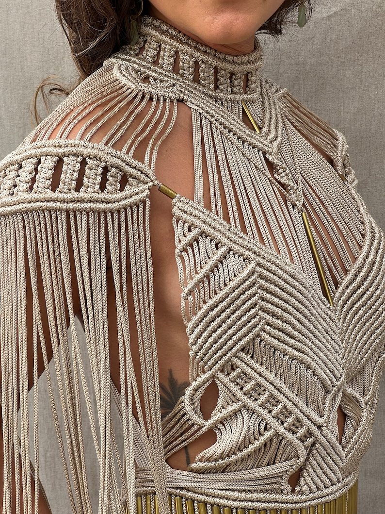 MACRAME DRESS, Boho Goddess Dress, See Through Dress, Fringe Festival ...