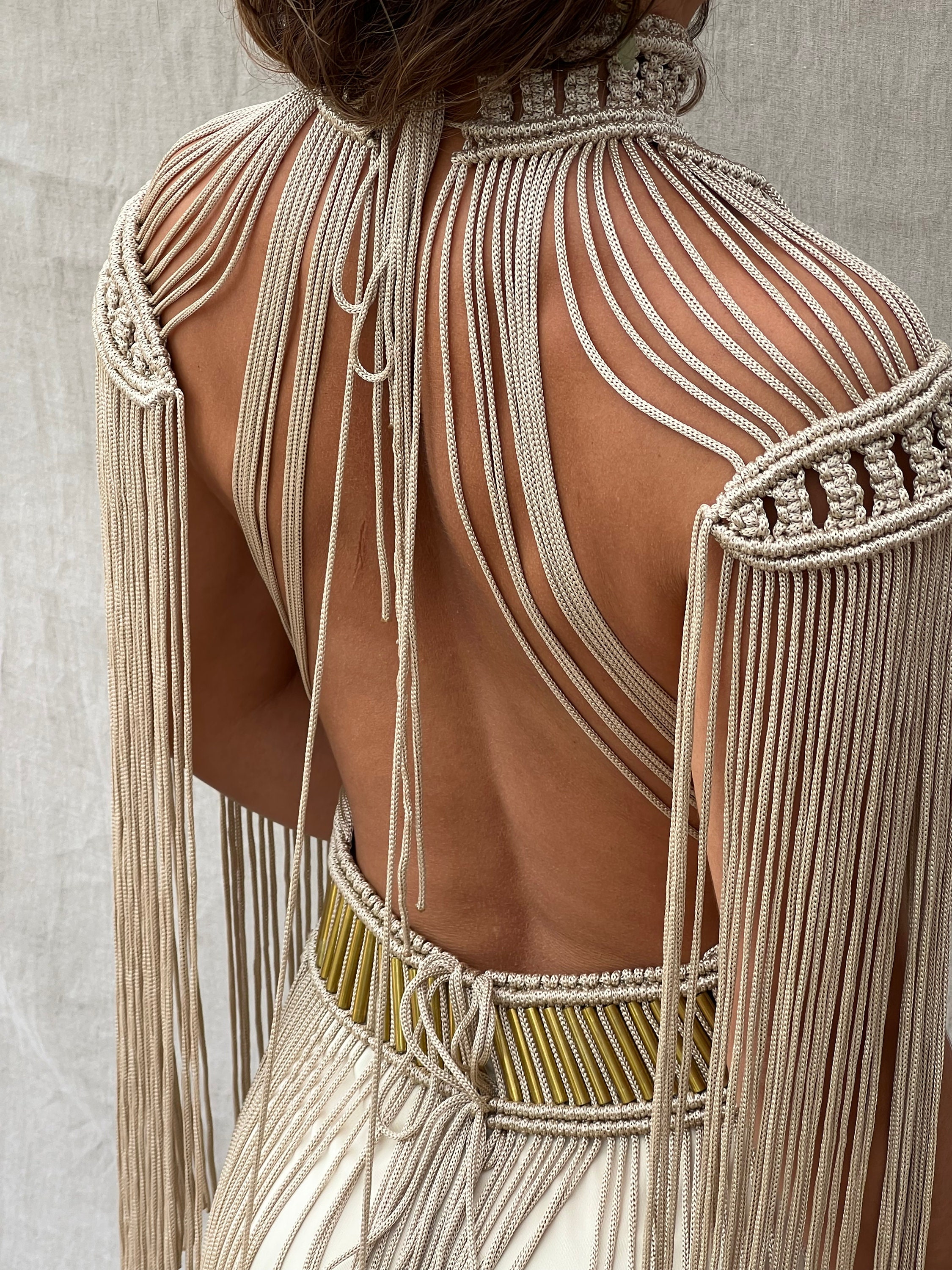 MACRAME DRESS, Boho Goddess Dress, See Through Dress, Fringe Festival ...