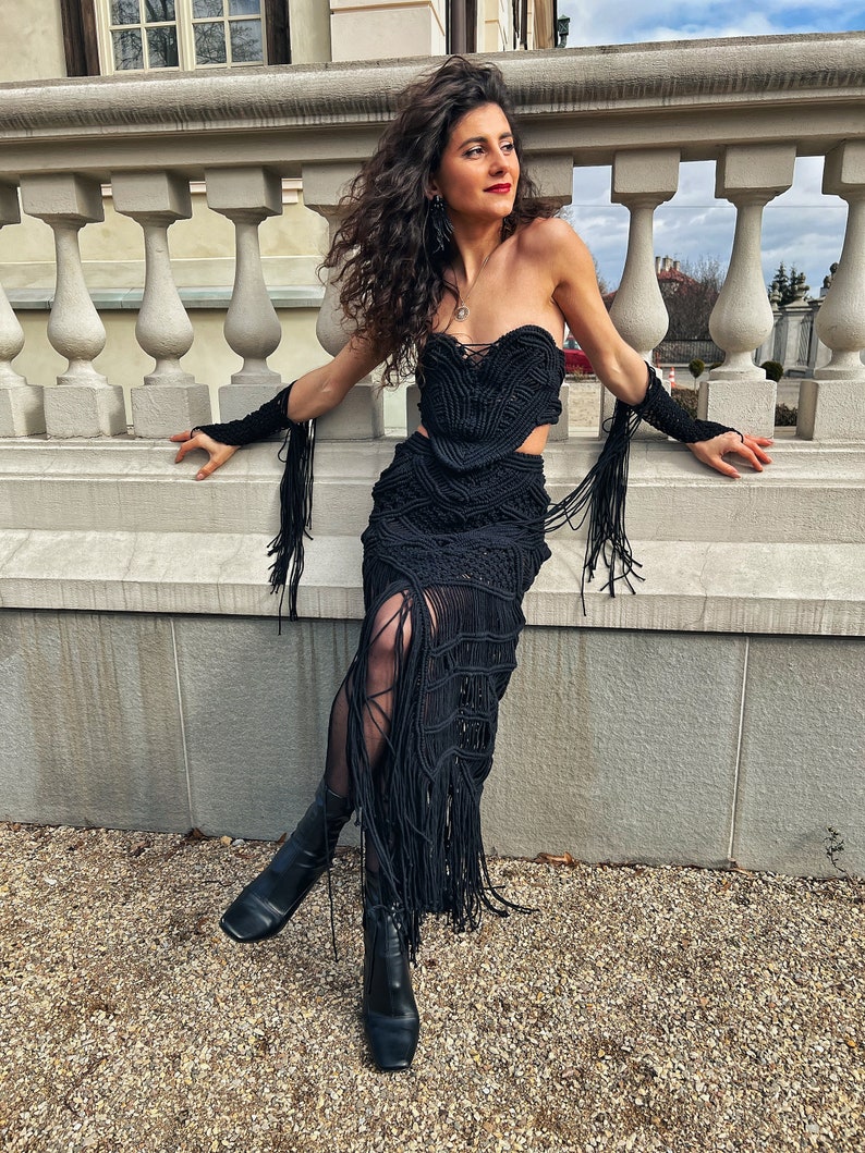 90s PROM DRESS, Rave Outfit, Stagecoach Outfit, MACRAME Cocktail Dress ...