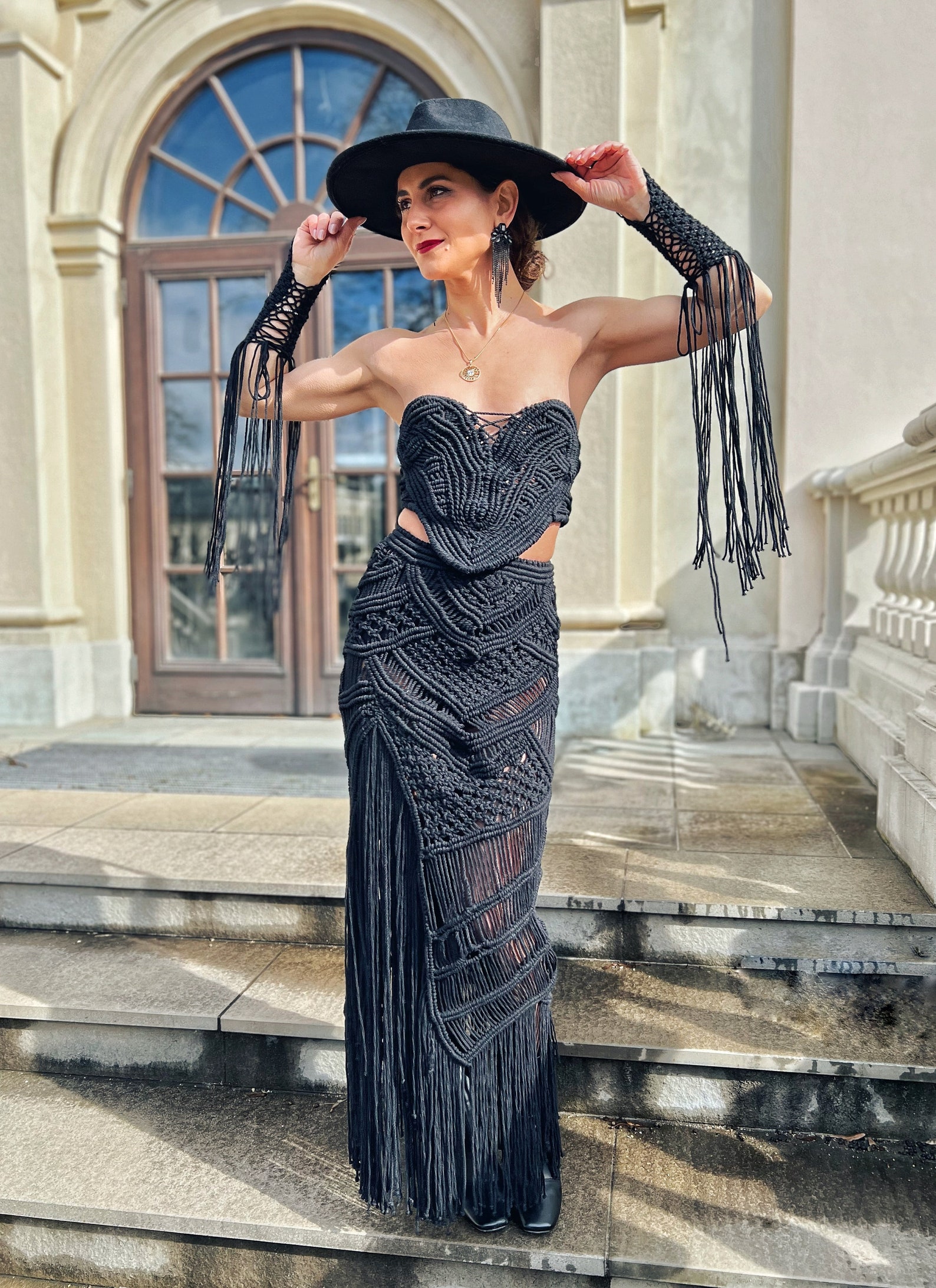 90s PROM DRESS, Rave Outfit, Stagecoach Outfit, MACRAME Cocktail Dress ...