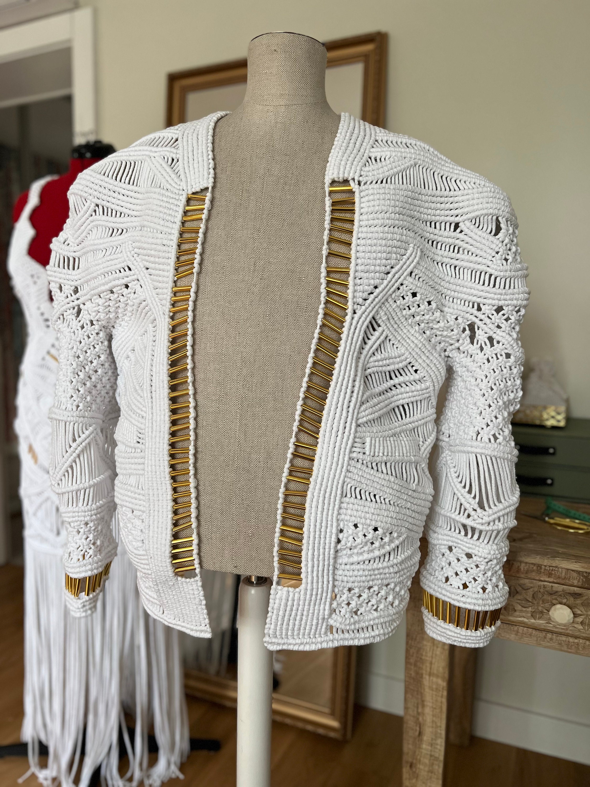 Macrame MENS JACKET, Beach Wedding Jacket , Festival Jacket , Gift for ...