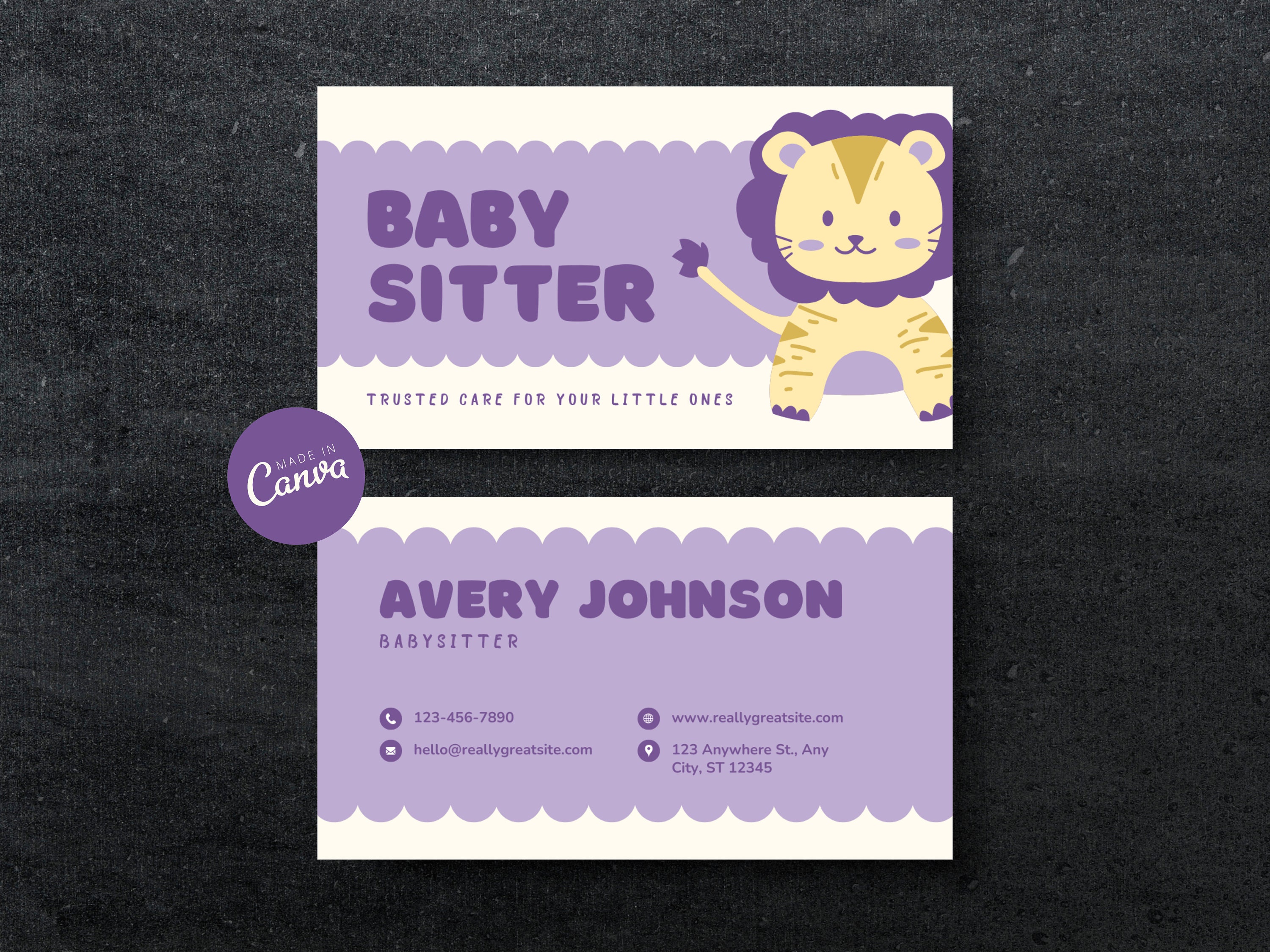 Babysitter Business Card Child Care Business Card Template - Etsy