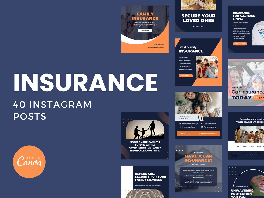 Insurance Instagram Template Templates for Insurance Agents - Etsy