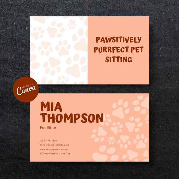 Pet Sitting Business Cards - Etsy