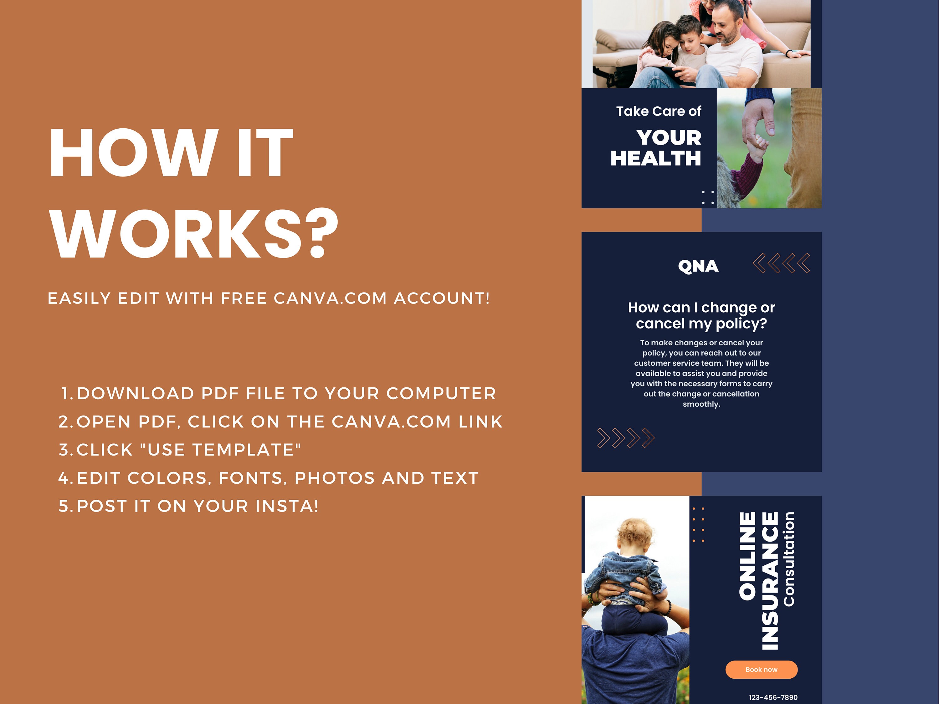 Insurance Instagram Template Templates for Insurance Agents - Etsy