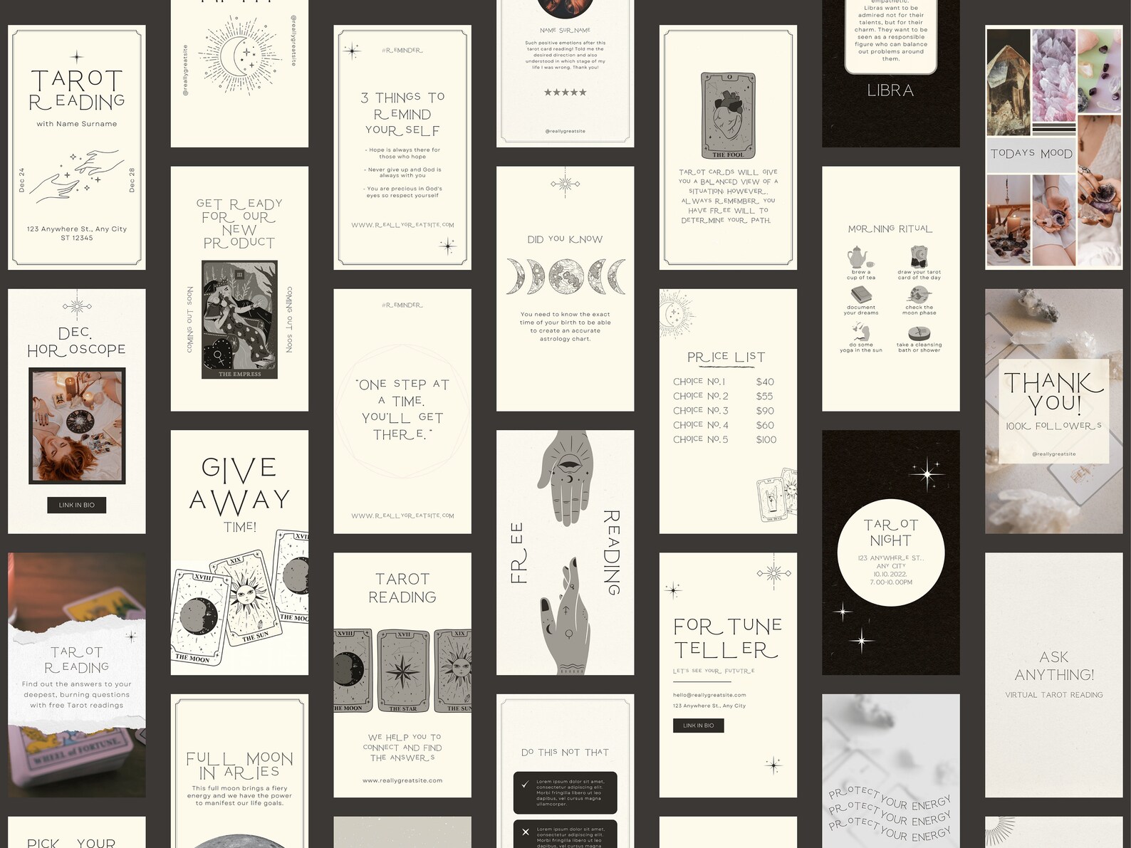 Tarot Reading Canva Template Spiritual Instagram Template - Etsy