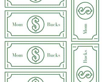 Mom and Dad Bucks / Dollars Printable Allowance and Parenting Reward ...