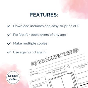 Book Review Coloring Page: Creative Reading Journal (digital Download ...