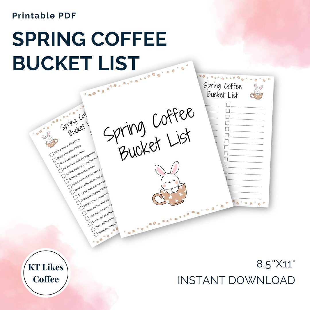 Spring Coffee Bucket List: Printable Journal (digital Download) - Etsy