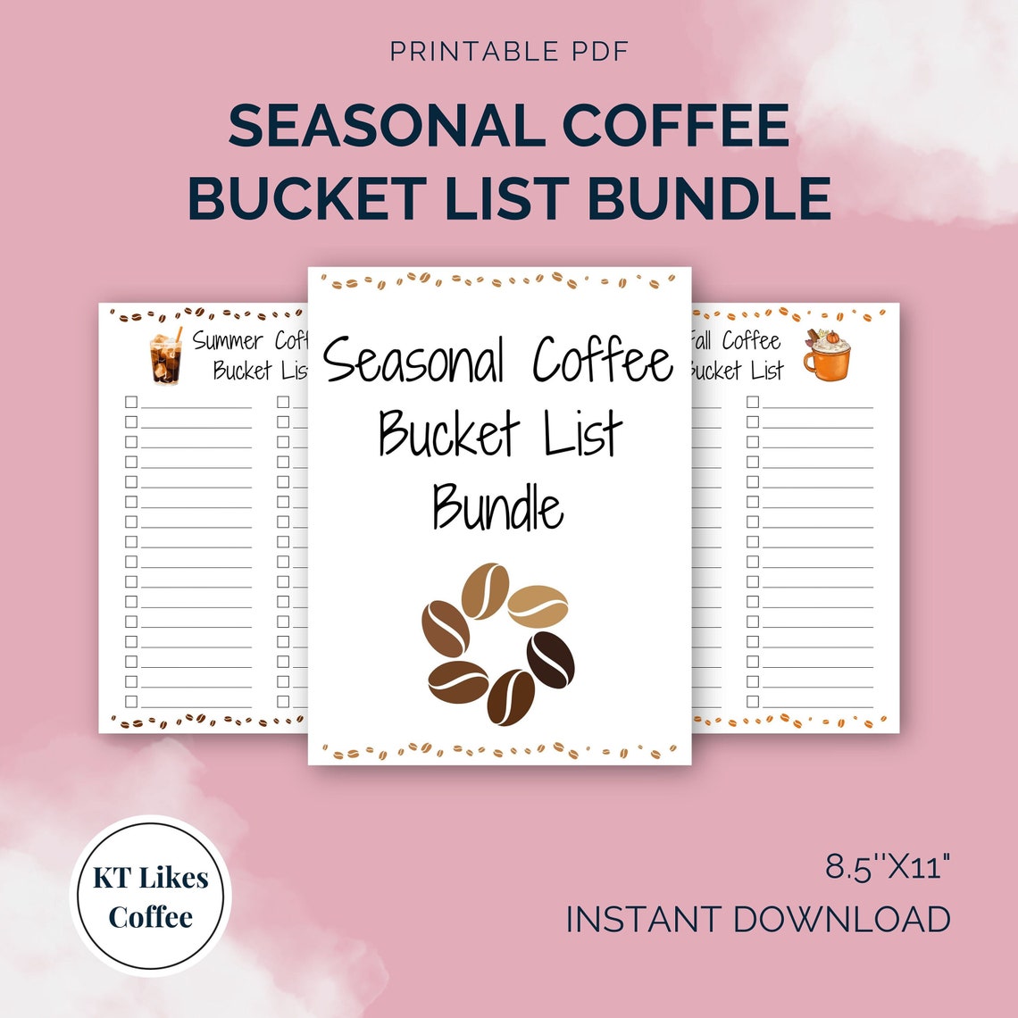 Coffee Themed Bucket List Bundle | Coffee Bucket List | Coffee Bucket ...