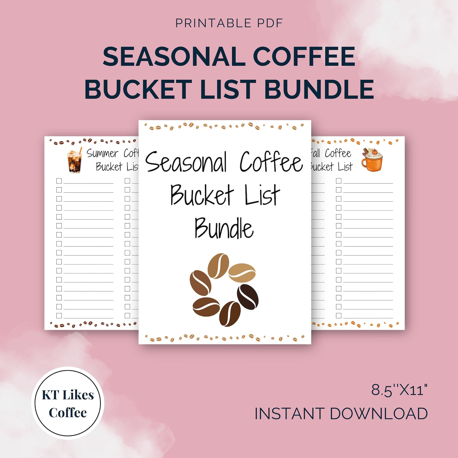 Coffee Themed Bucket List Bundle | Coffee Bucket List | Coffee Bucket ...