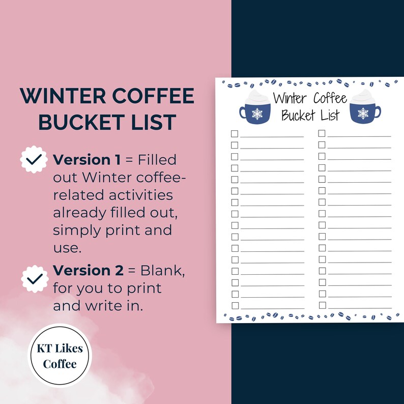 Coffee Themed Bucket List Bundle | Coffee Bucket List | Coffee Bucket ...